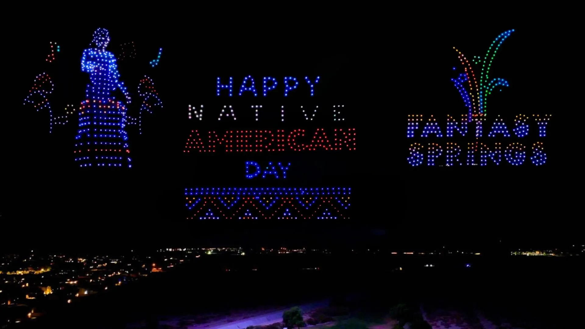 Native American Day Drone Light Show at Fantasy Springs | Drone Light ...